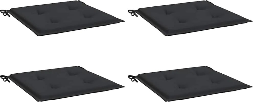 Podušky na zahradní židli 4 ks černé 50x50x3 cm látka oxford 314052