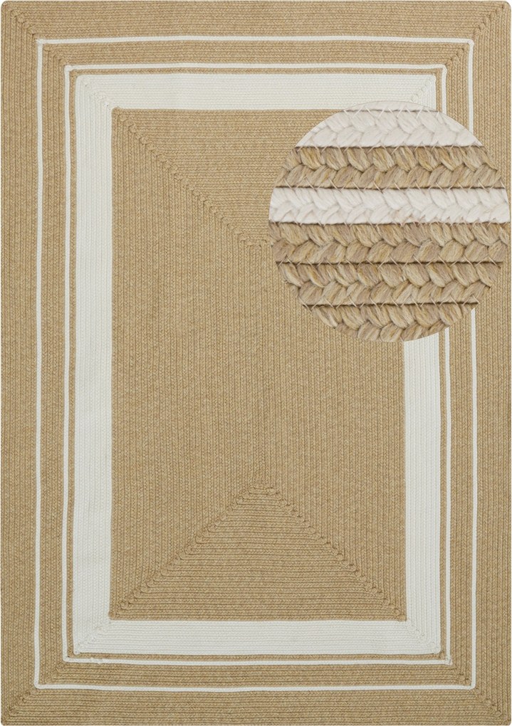 Hanse Home, Kusový koberec Braided 105556 Creme Beige – na ven i na doma, 120x170, béžová, chodba / předsíň