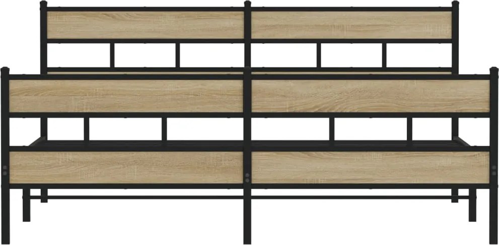 Kovový rám postele bez matrace dub sonoma 183 x 213 cm 3308473