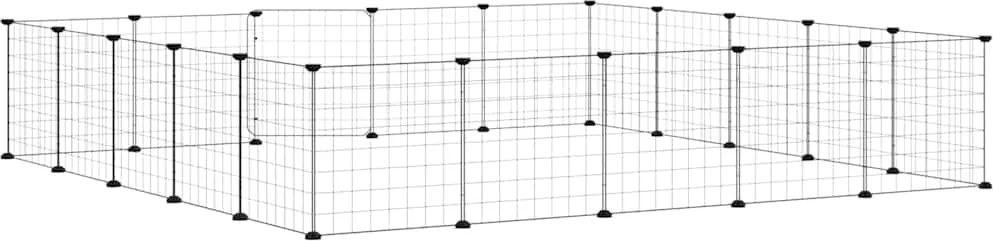 20panelová ohrádka pro zvířata s dvířky černá 175 x 175 x 35 cm ocel 3114019