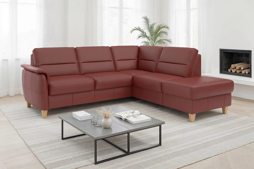 XXXLutz ROHOVÁ SEDAČKA, kůže, červenohnědá Sit & More - Sedací soupravy - 00014403321G