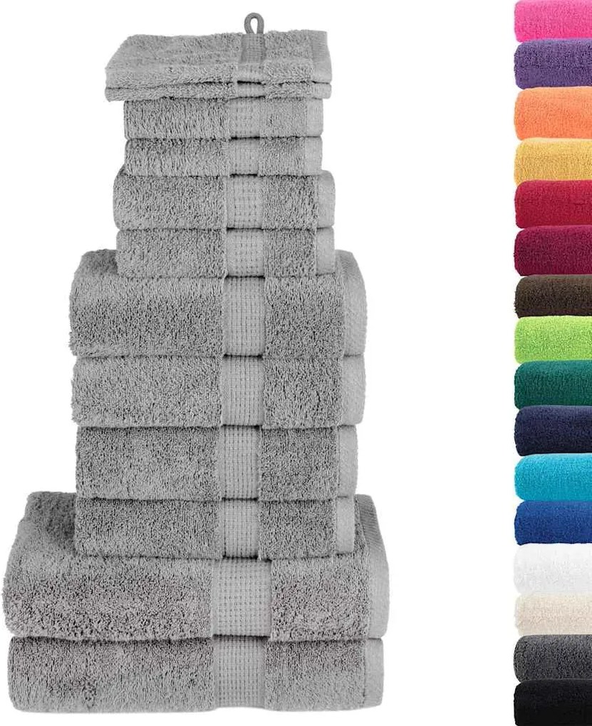 12dílná sada ručníků Premium SOLUND šedá 600 g/m² 137577