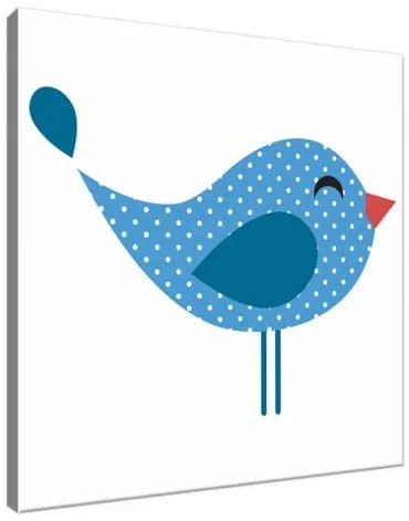 Tištěný obraz Spokojený modrý tečkovaný ptáček 30x30cm 3074A_1AI