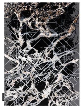 Moderní koberec DE LUXE 622 Abstrakce Strukturální šedá / zlato velikost 140x190 cm | krásné koberce cz