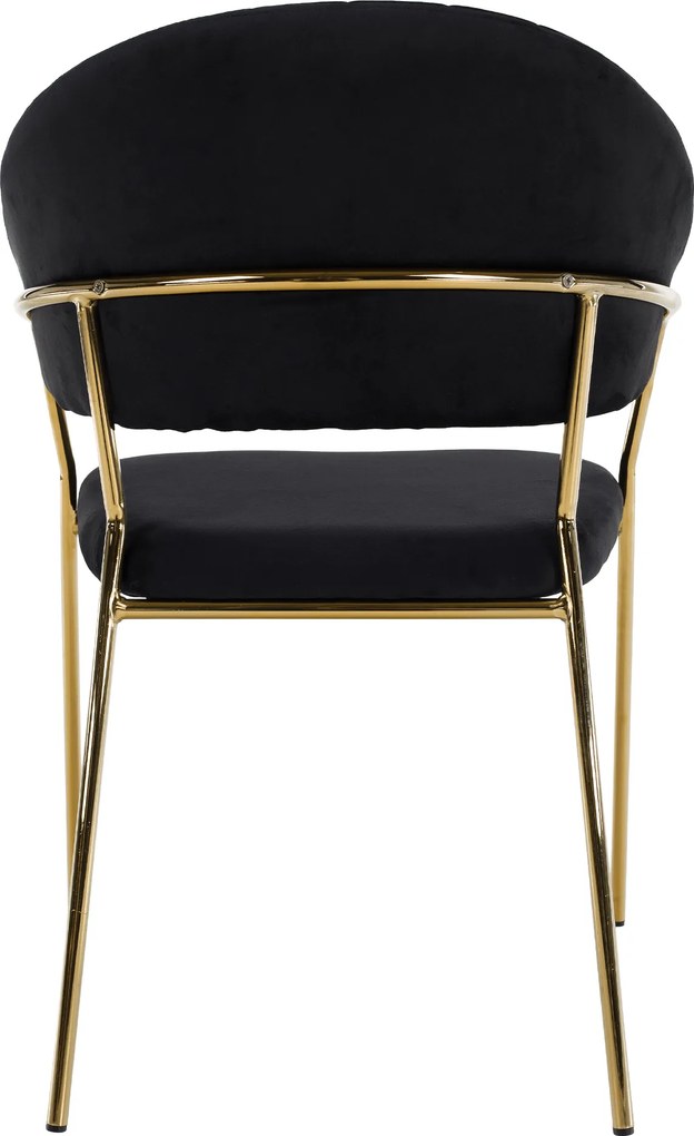 Designové jídelní křeslo, černá Velvet látka/gold chrom zlatý, DASMIN TYP 1
