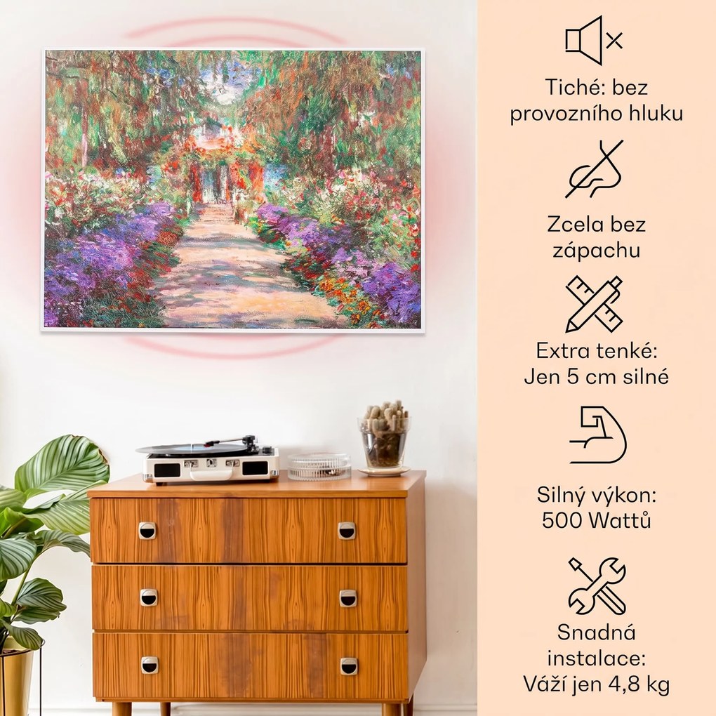 Klarstein Wonderwall Air Art Smart, infračervený ohřívač, 80 x 60 cm, 500 W, zahradní cesta