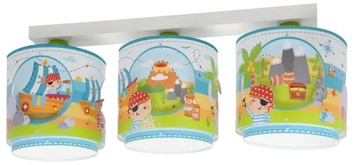 Dalber 60653 - Dětské stropní svítidlo PIRATE ISLAND 3xE27/15W/230V