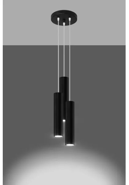 Sollux SL.1079 - Lustr na lanku LAGOS 3xGU10/10W/230V černá