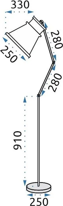 Toolight, kovové podlahové svítidlo 1xE27 APP542-1F, černá, OSW-06965