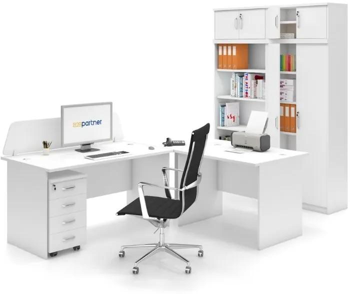 Kancelářský pracovní stůl MIRELLI A+, rovný, délka 1600 mm, bílá