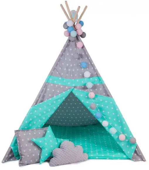 Teepee stan Hvězda varianta: šedomodrá - hvězdička + CASH BACK 500 Kč