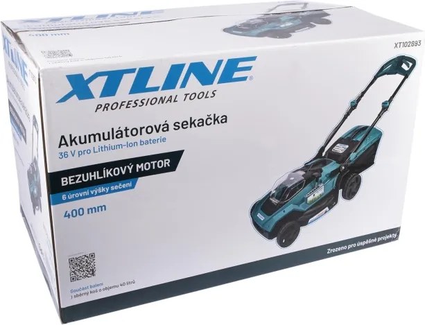 XTLINE XT102893 aku sekačka 400 mm bezuhlíková 2x18 V bez aku