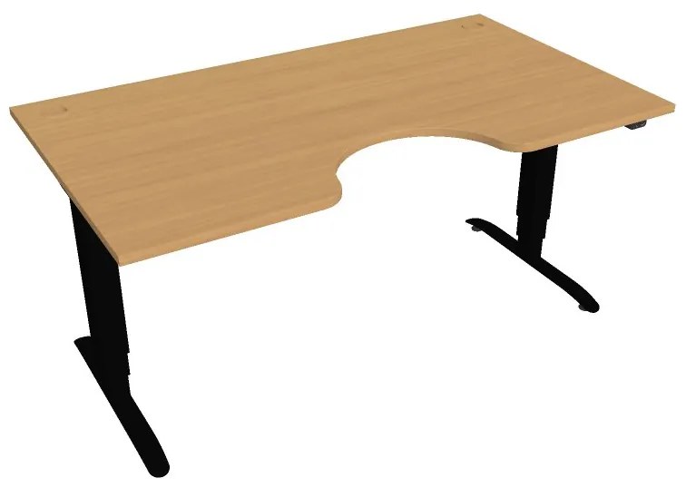 Hobis Motion Elektr. nastavitelný stůl 160x90 - HOBIS ERGO MOTION MSE 3 1600 Dekor stolové desky: buk, Barva kovové podnože: černá
