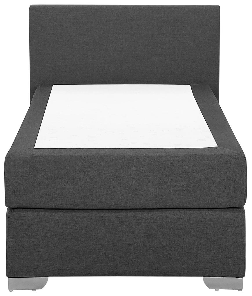 Kontinentální čalouněná šedá postel 90 x 200 cm PRESIDENT  Beliani