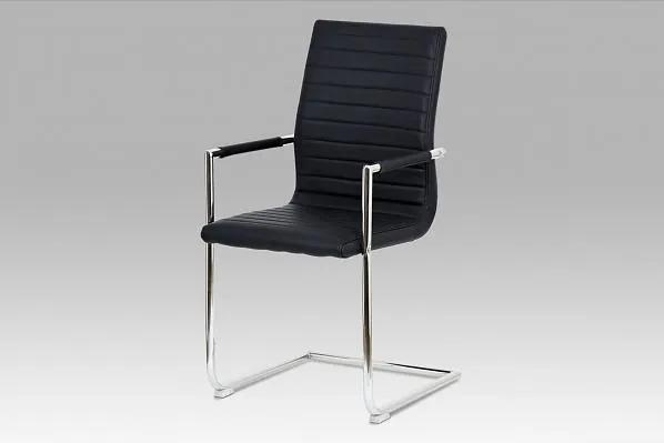 Artium  Konferenční židle černá koženka / chrom