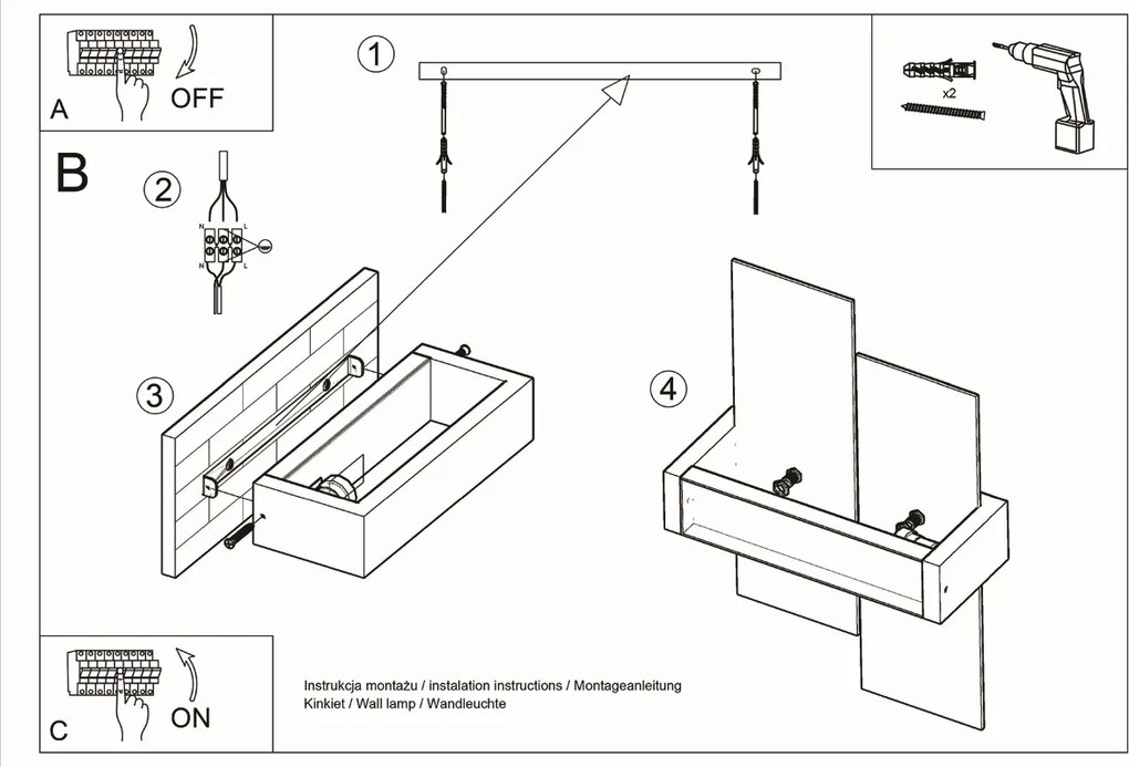 Sollux Lighting Nástěnné svítidlo FENIKS 1 wenge