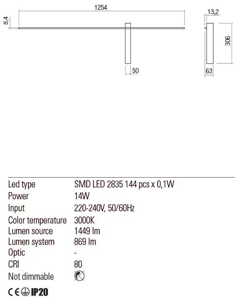 Redo Nástěnná LED lampa Tangent, levá varianta Barva: Bílá
