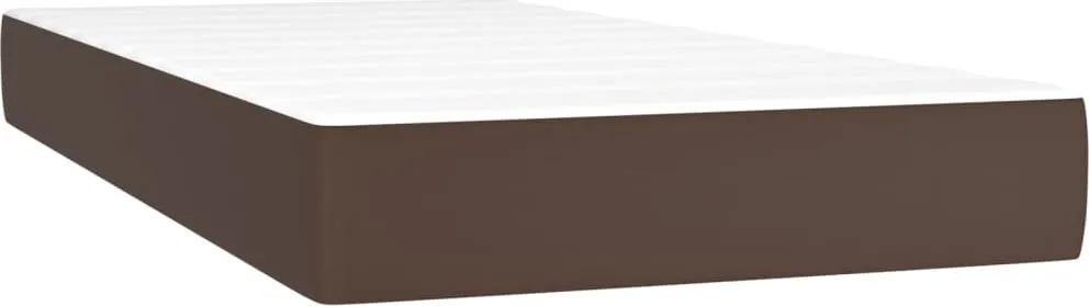 vidaXL Box spring postel s matrací a LED 100x200 cm umělá kůže [3134090] Barva: cappuccino