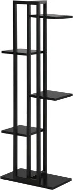 Outsunny 5-patrový stojan na květiny do interiéru a exteriéru z MDF a oceli, 40x22x113 cm, černý
