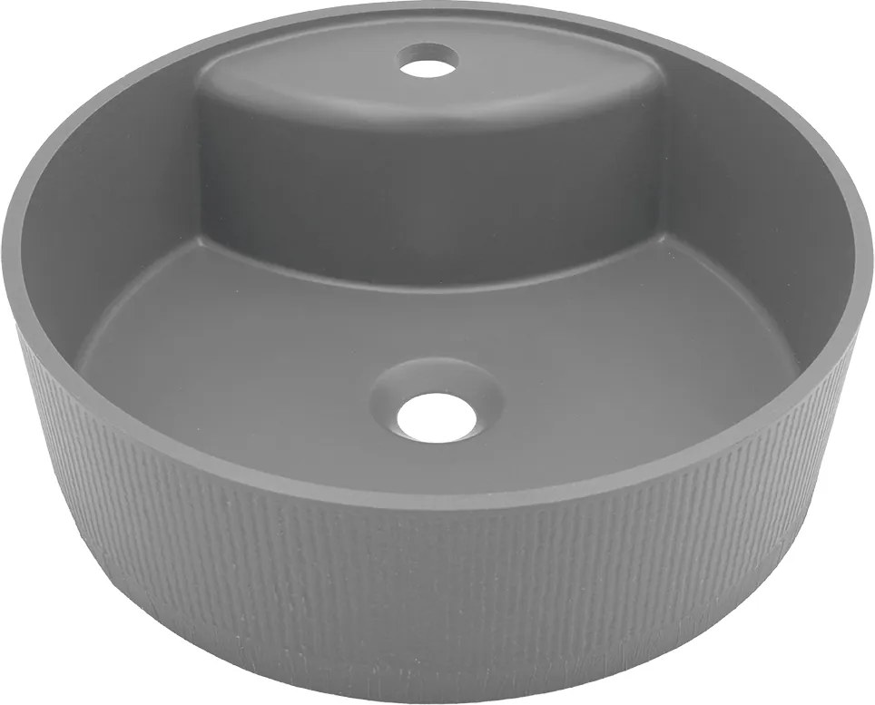 Laveo Cliff, granitové umyvadlo na desku 430x430x142 mm, šedá, LAV-VGC1510T