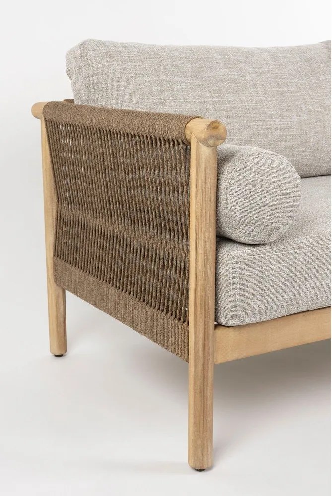 Šedobéžový čalouněný zahradní lounge set pro 3 osoby Oasis – Dutchbone