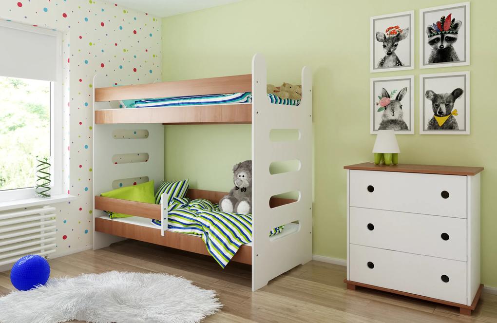 BabyBeds Dětská patrová postel MATI 180x80 Barevné provedení: Růžová, Úložný prostor: Ano, s úložným prostorem