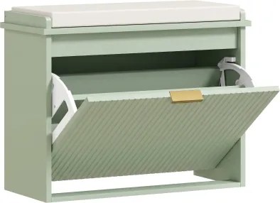 HOMCOM botník s polstrovaným sedákem a skládací zásuvkou do chodby, ložnice, 62 x 26 x 47,5 cm, zelený