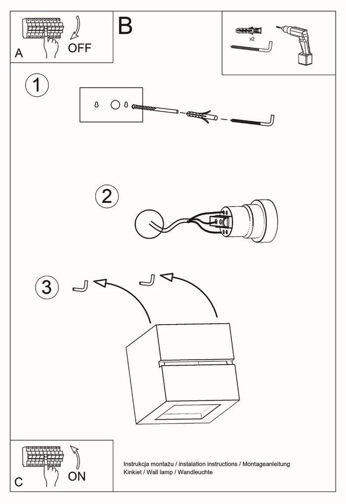 Nástěnné svítidlo Leo Line, 1x bílé keramické stínítko