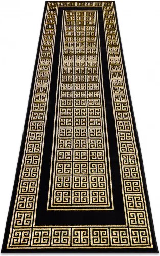 Dywany Łuszczów, Běhoun Gloss 6776 86 greek black/gold, 60x300, žlutá, kancelář
