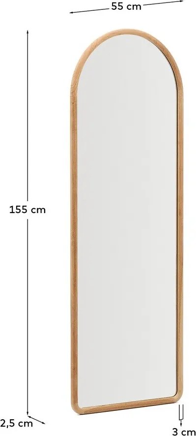 Nástěnné zrcadlo s dřevěným rámem 55x155 cm Milsa – Kave Home