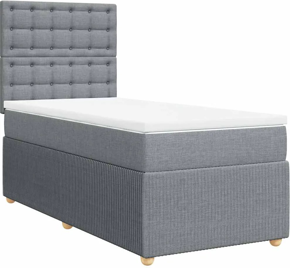 Box spring postel s matrací světle šedá 80 x 200 cm textil 3291897