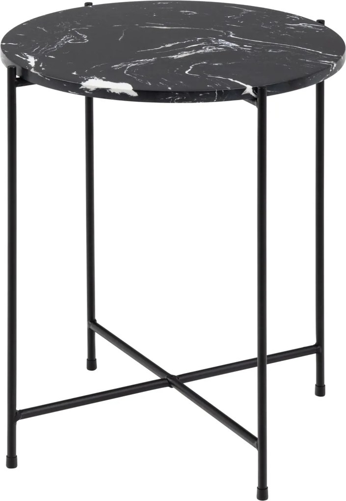 ACTONA Kulatý odkládací stolek AVILA černý ⌀42 cm