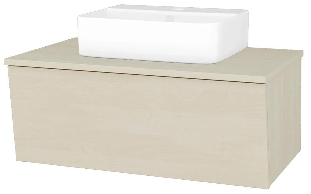Dřevojas Koupelnová skříň INVENCE SZZ 80 (umyvadlo Joy 3) Varianta: L01 Bílá vysoký lesk / D01 Beton