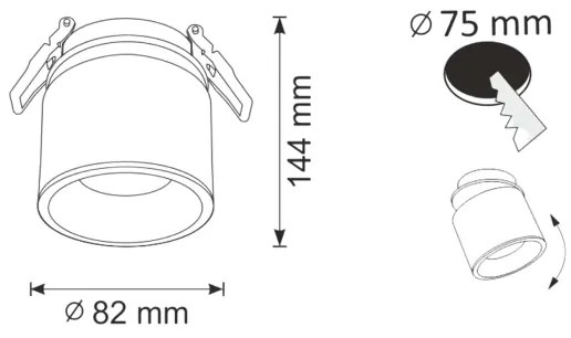 Podhledové bodové svítidlo HARON 1xGU10/10W/230V černá
