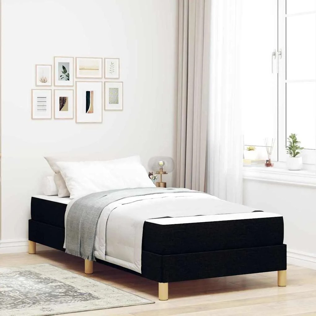 Postel s boxspringem s matrací Černá 90 x 190 cm textil 3398530