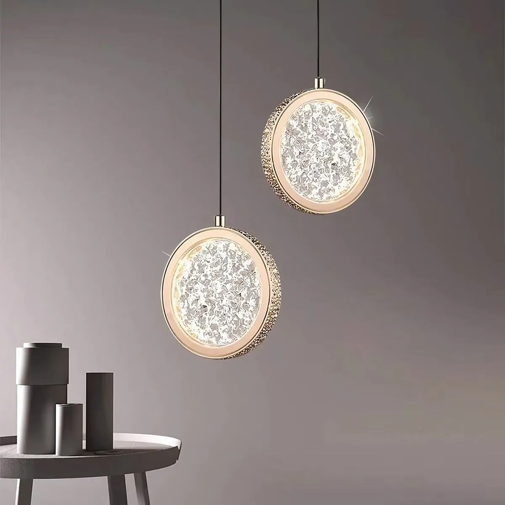 Toolight Rea, Křišťálový Závěsný Lustr LED G089-1CP Złota, OSW-09706