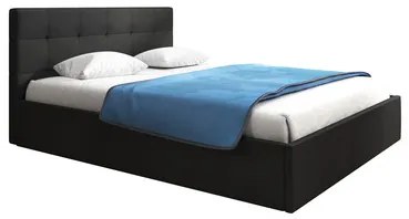 Čalouněná postel LAURA rozměr 180x200 cm Černá eko-kůže
