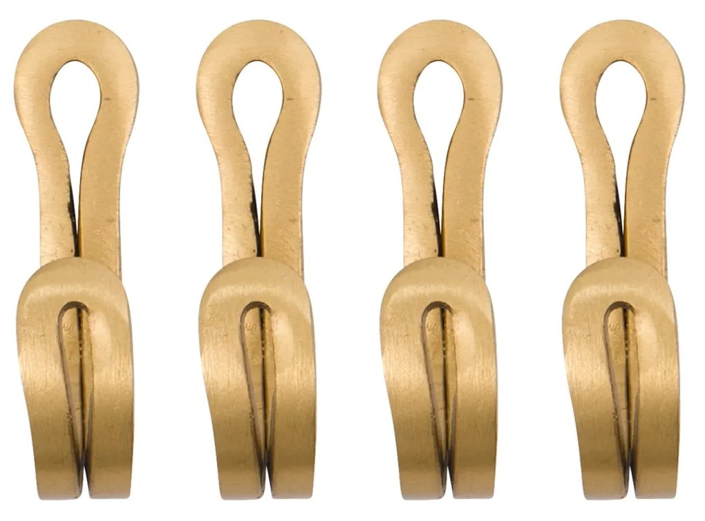 House Doctor Kovové háčky Brass Finish - set 4 ks, zlatá barva, kov