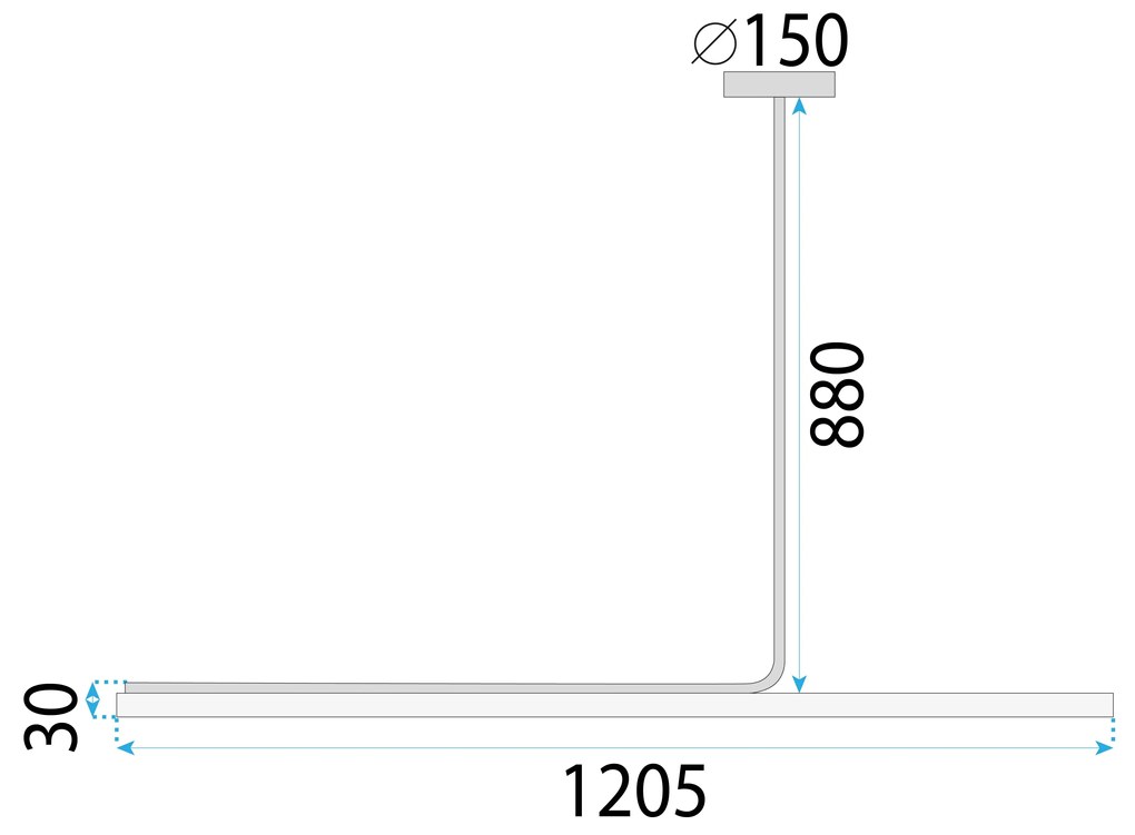 Toolight Toolight, LED stropní svítidlo 120cm, 14W, APP1659-CP, černá, OSW-06990