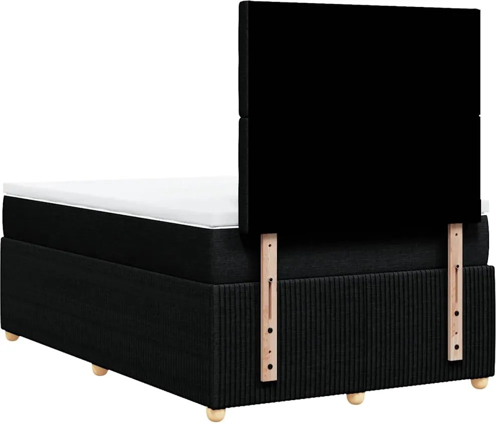 Box spring postel s matrací černá 120x200 cm textil 3292039