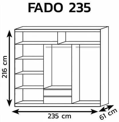 Forliving Šatní skříň Fado 235 - ořech selekt