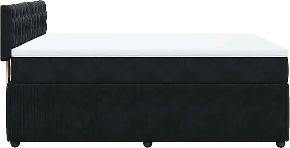 Box spring postel s matrací černá 160x200 cm samet 3290090