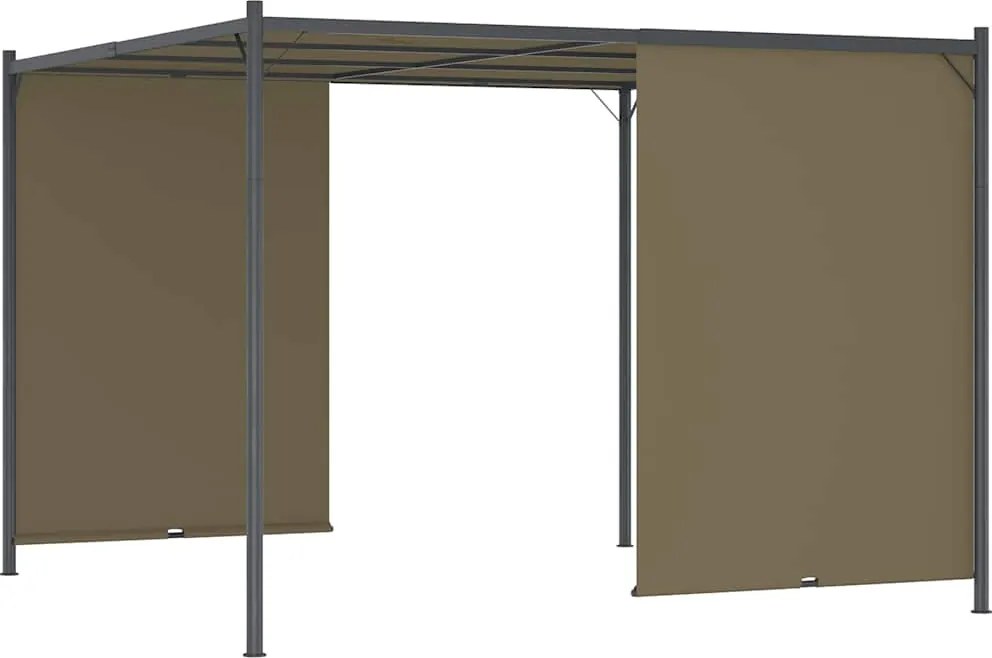 Zahradní altán se zatahovací střechou 3 x 3 m taupe 180 g/m² 312225