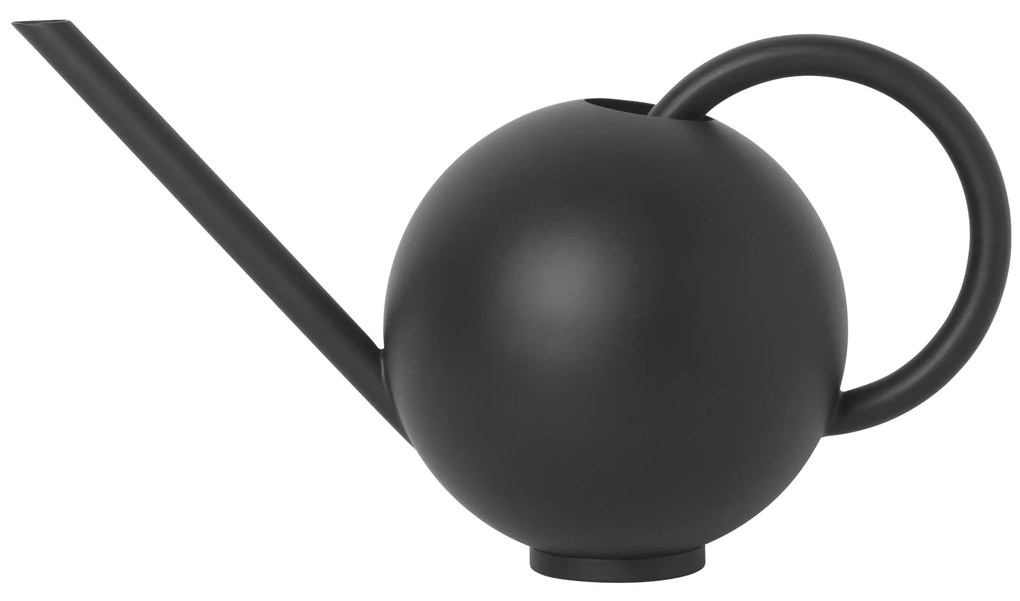 ferm LIVING Konvička na zalévání Black Orb Wattering Can 2 l, černá barva, kov