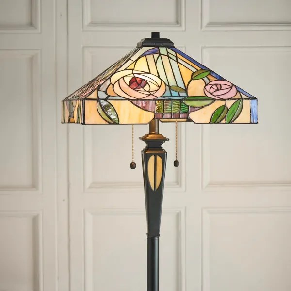 Endon 64383 - Stojací lampa Tiffany WILLIOW 2xE27/60W/230V pr. 42,5 cm