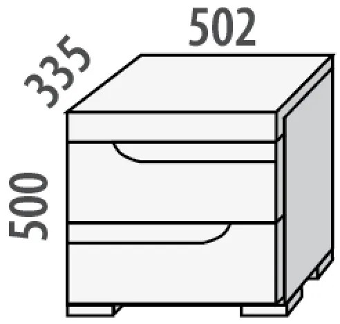 Noční stolek S&F 2zásuvky Domestav F133 Materiál: Buk cink, Povrchová úprava: Moření