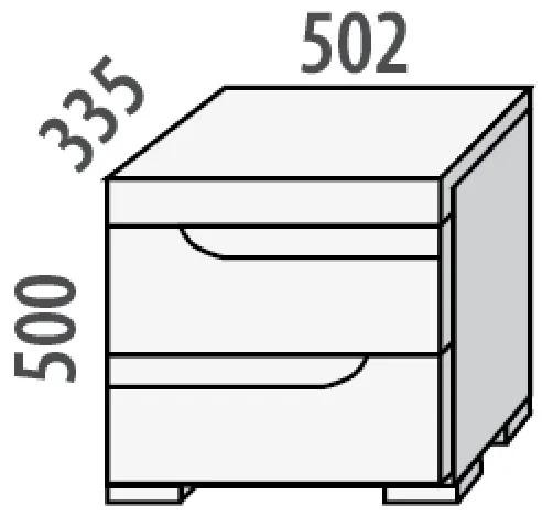 Noční stolek S&F 2zásuvky Domestav F133 Materiál: Buk cink, Povrchová úprava: Olej