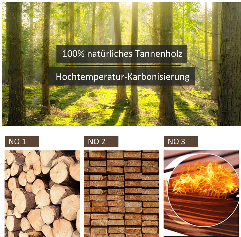 Outsunny zahradní fontána okrasná fontána vodopád z masivního dřeva 68 x 57 x 118 cm nastavitelná v hnědé barvě pro zahradu a terasu | Aosom.de