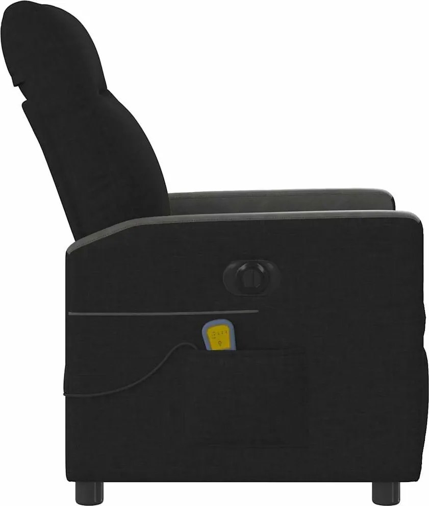 Elektrické masážní polohovací křeslo černé textil 3324047