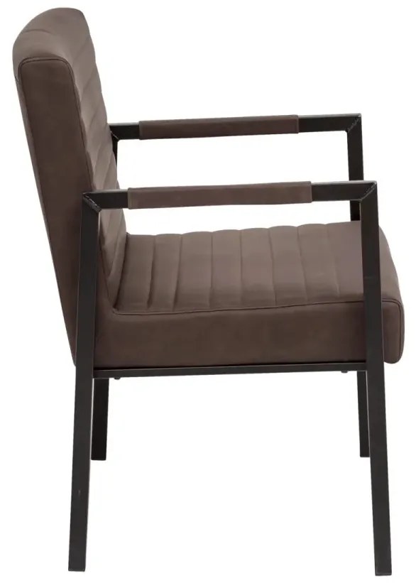 furniture-nabytek.cz - Masivní křeslo Weston z umělé kůže, hnědé – 78×61×89 cm